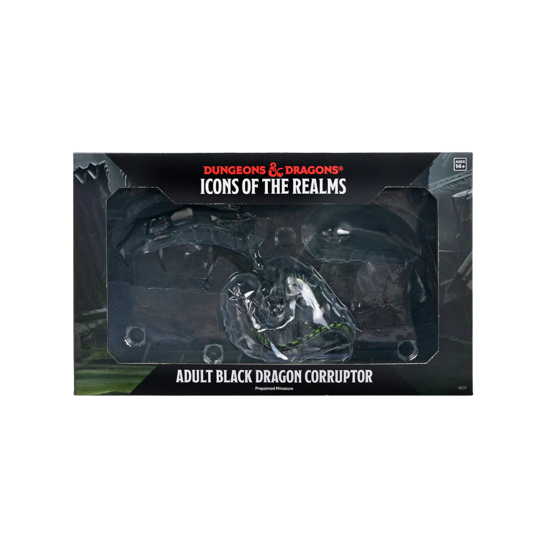 Dungeons & Dragons: Icons of the Realms – Adult Black Dragon Corruptor Pre-Painted Miniature ...